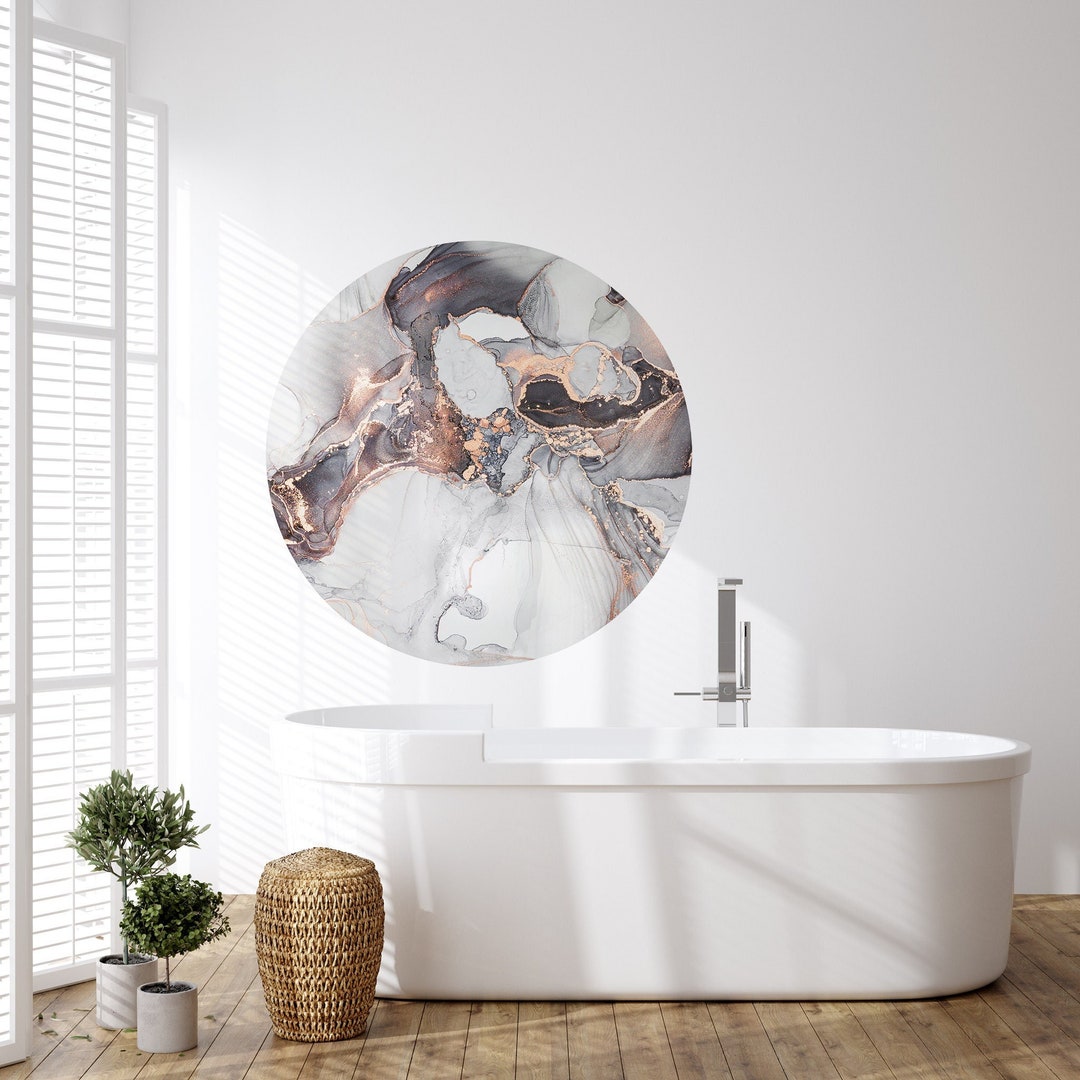 Abstract Marble Decal \ Modern Wall Sticker \ Removable Circle Decals ...