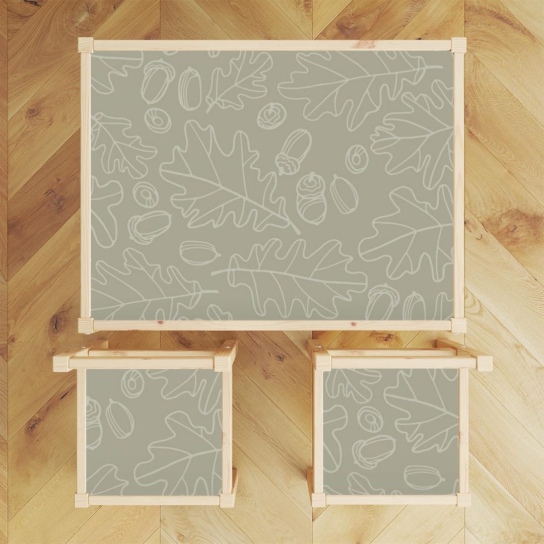 Ikea LATT Table and Chairs Decals \ Acorns & Oak Leaves \ Table Sticker ...