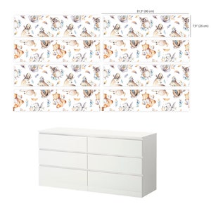 Ikea Malm Decal for Kids \ Cute Forest Animals \ Dresser Sticker ...