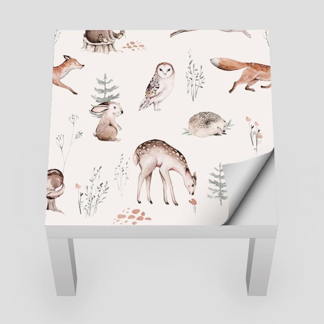 Forest Animals \ IKEA LACK Decal \ Removable Table Sticker \ Self ...