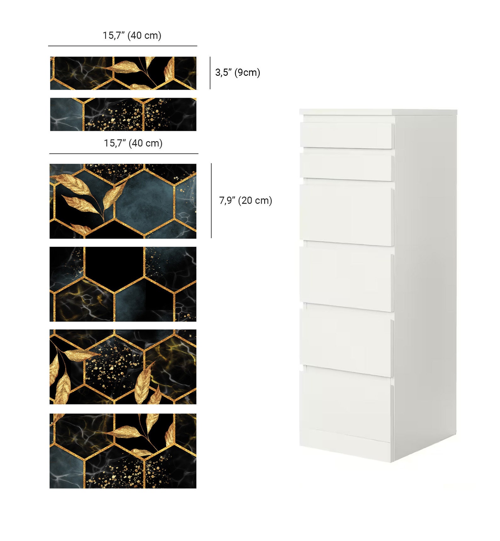 Ikea Malm Decal Dark Honeycomb \ Dresser Sticker \ Removable Decal ...
