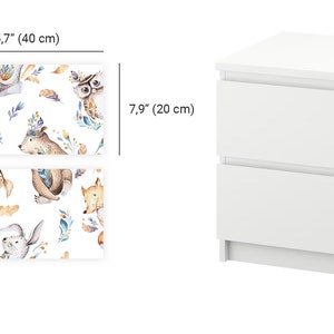 Ikea Malm Decal for Kids \ Cute Forest Animals \ Dresser Sticker ...