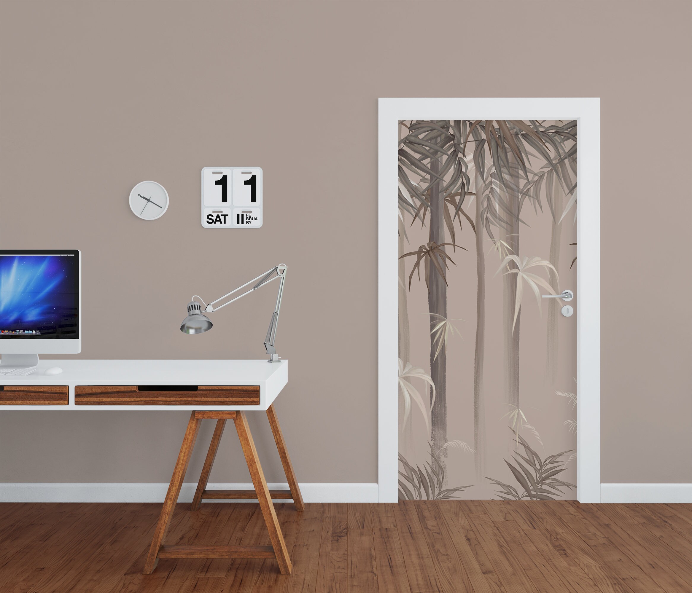 Palm Tree Door Decal \ Door Sticker \ Peel and Stick Vinyl Sticker ...