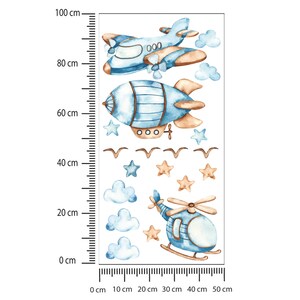 Blue Watercolor Airplanes \ Wall Decal \ Removable Wall Stickers \ Self ...