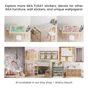 Ikea Flisat Table Decal, Blue World Map With Animals, Educational Vinyl ...