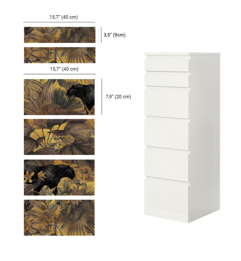 Ikea Malm Decal Black Panthers Dresser Sticker Removable - Etsy