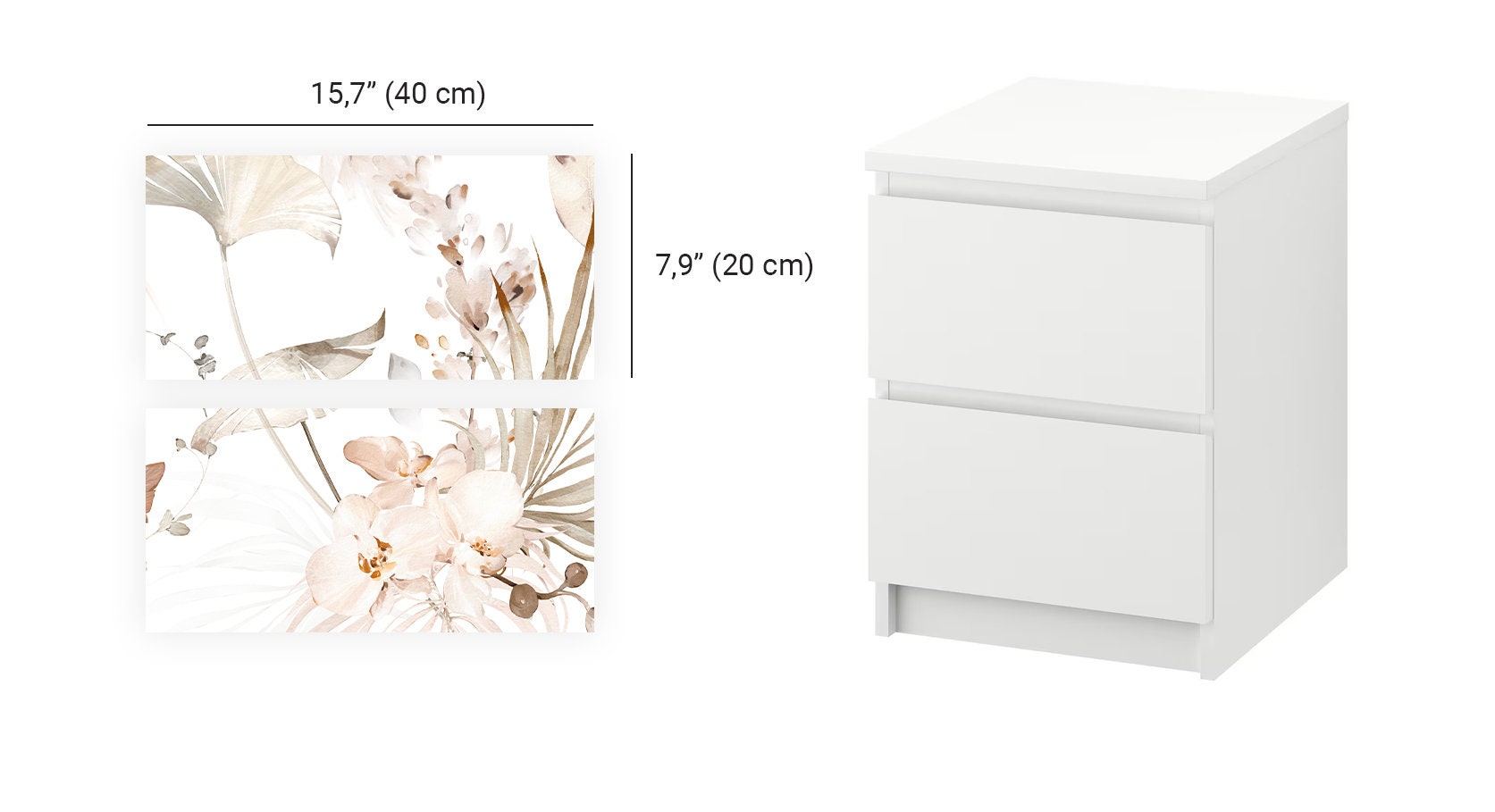 Ikea Malm Decal Orchid Flower Dresser Sticker Removable - Etsy