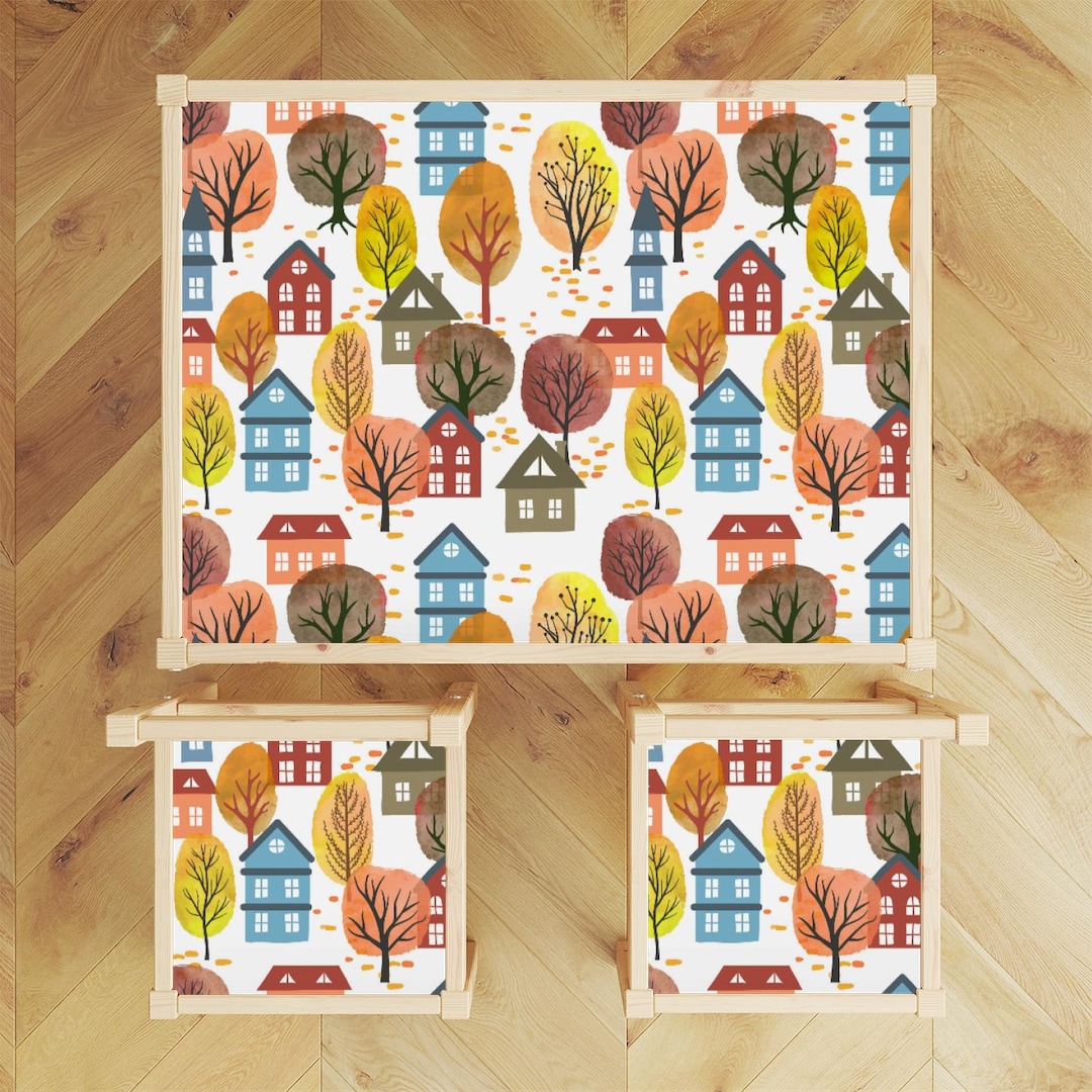 Ikea LATT Table and Chairs Decals \ Urban Autumn \ Table Sticker ...