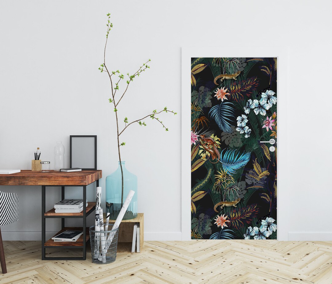 Tropical Lizard Door Decal \ Door Sticker \ Peel and Stick Vinyl ...