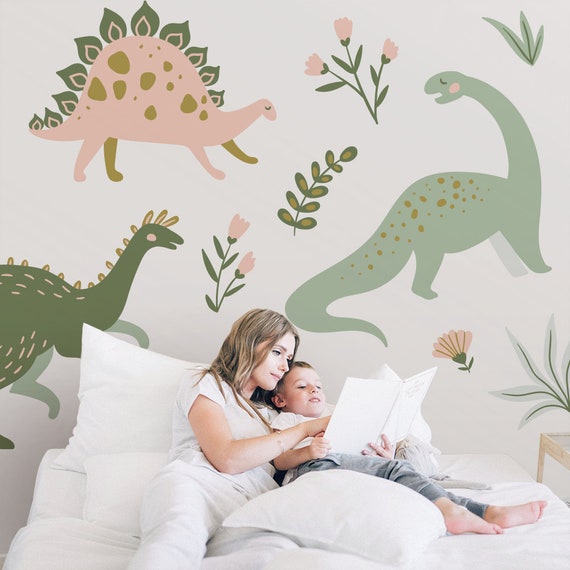Cute Dinosaurs Wall Decal Removable Wall Stickers Self - Etsy