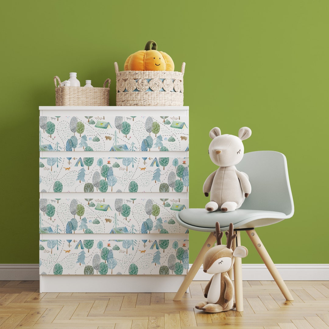 Ikea Malm Decal for Kids \ Campside \ Dresser Sticker \ Removable Decal ...