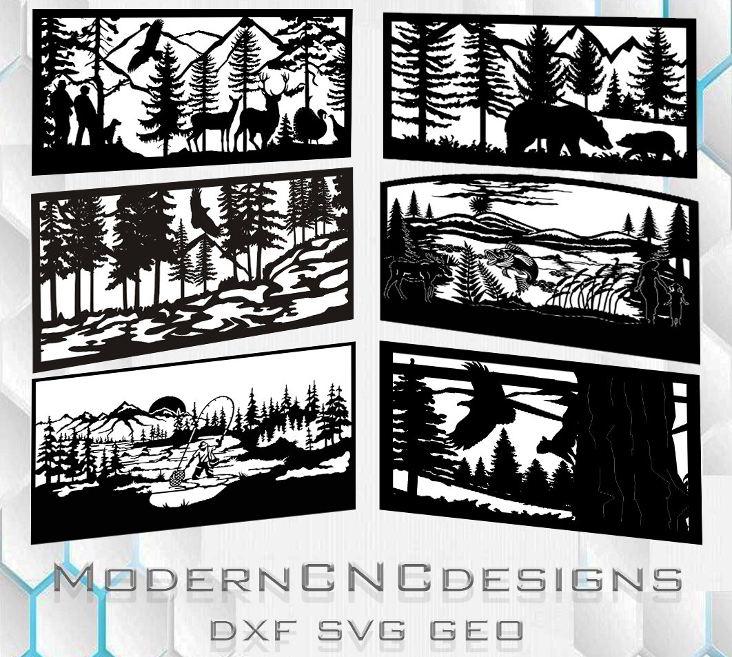 Animals Fish Forest Patern Bear Wolf , Gate- Fence Designs Digital ...