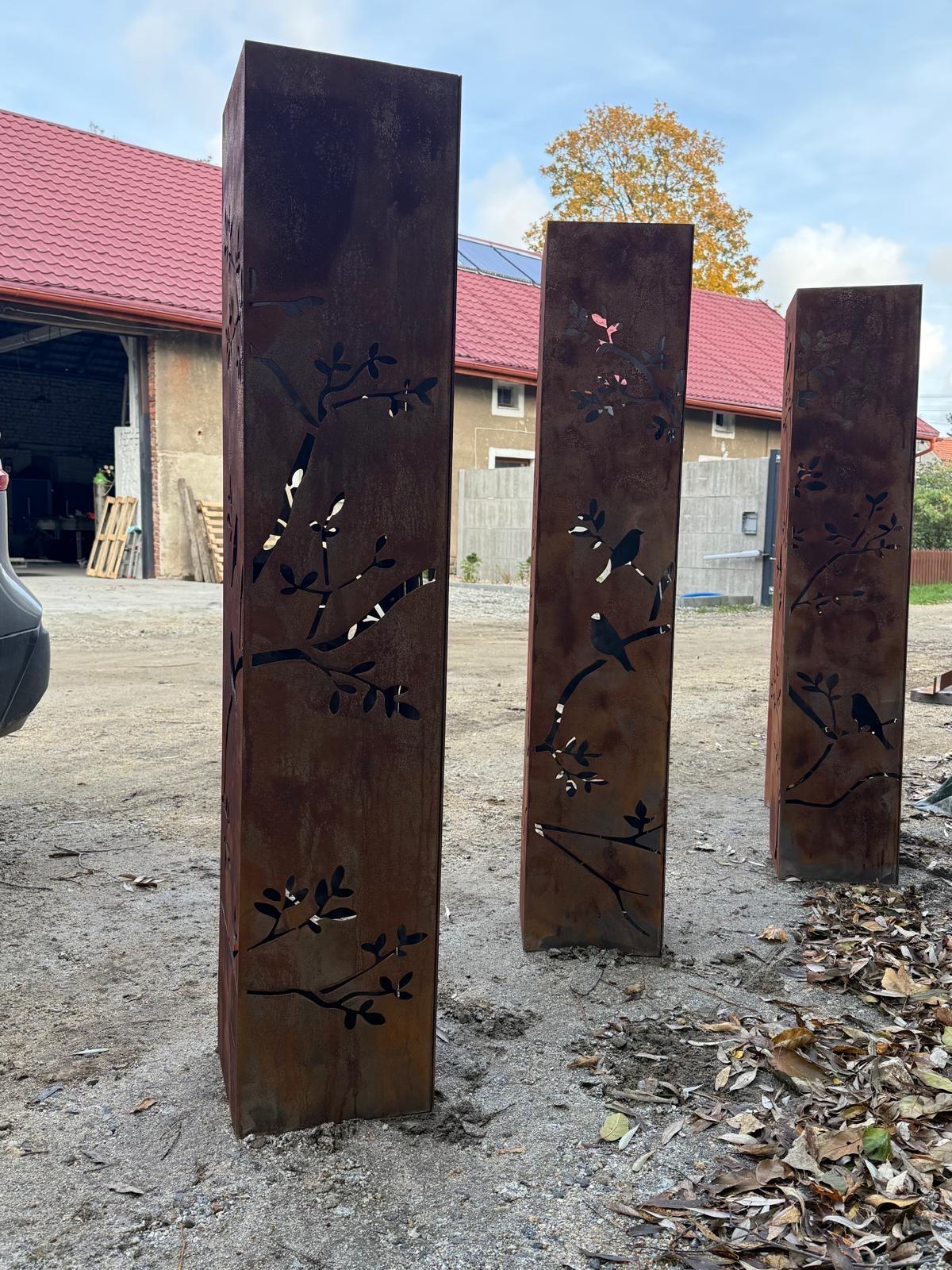 Modern Garden Planter Made of Corten Steel Contemporary Garden Column ...