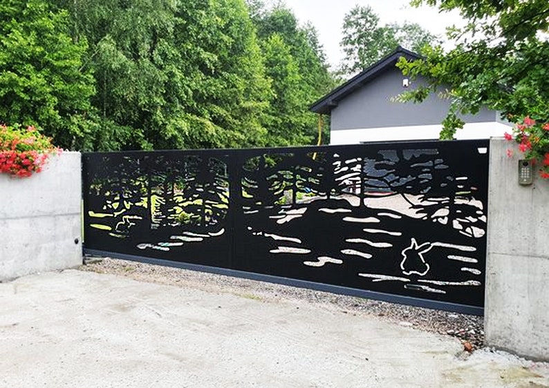 Animals Fish Forest Patern Bear Wolf Gate Fence Designs - Etsy