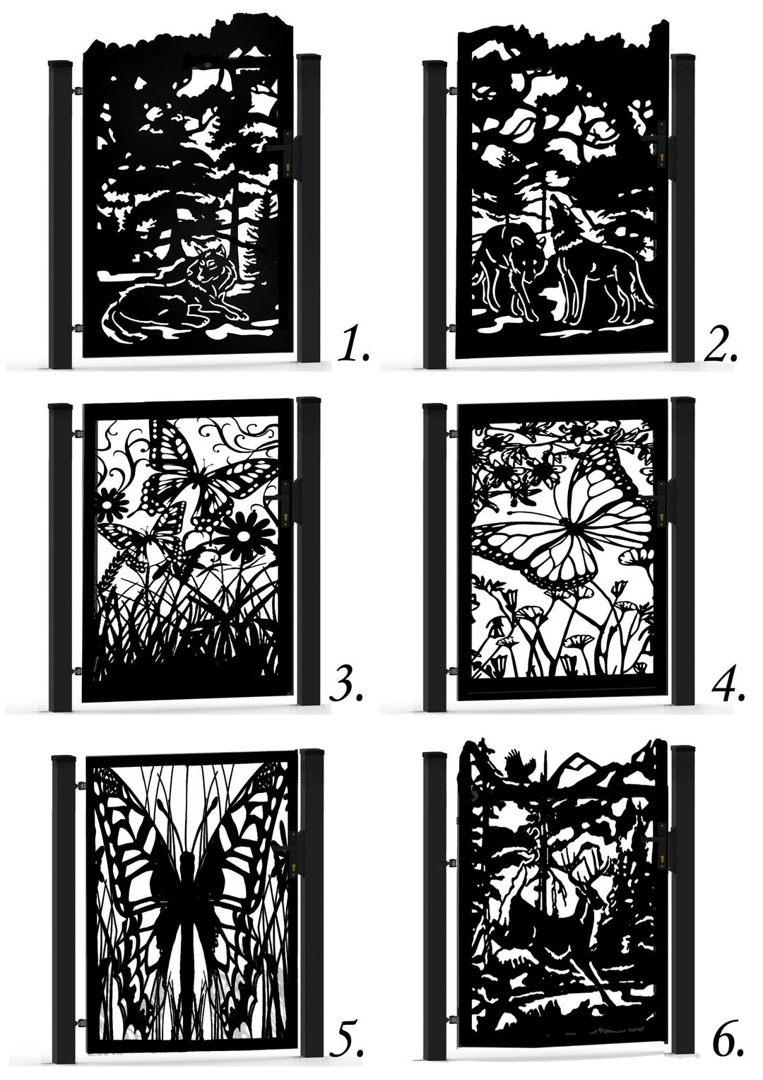 Animals Deer Forest Patern Bear Wolf , Gate- Fence Designs Digital ...