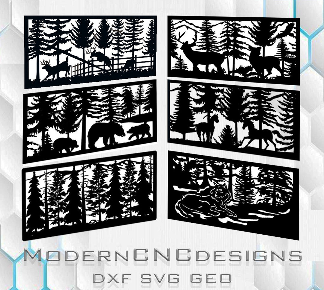 Animals Deer Forest Patern Bear Wolf Gate Fence Designs - Etsy