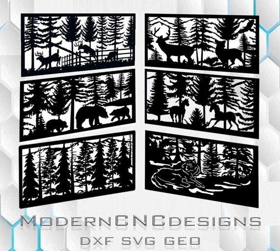 Animals Deer Forest Patern Bear Wolf Gate Fence Designs - Etsy