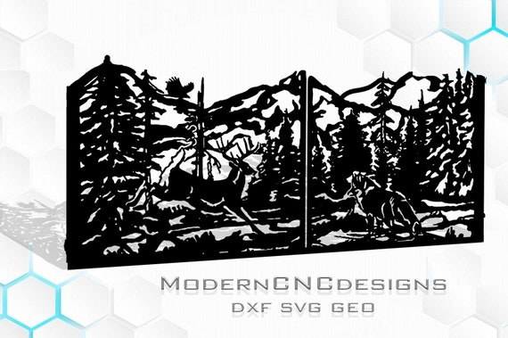 Gate Panel Forest Deer Wolf Animal DXF CNC Dxf for Plasma - Etsy
