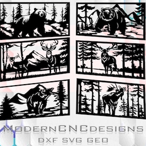 Animals Deer Forest Patern Bear Wolf , Gate- Fence Designs Digital ...