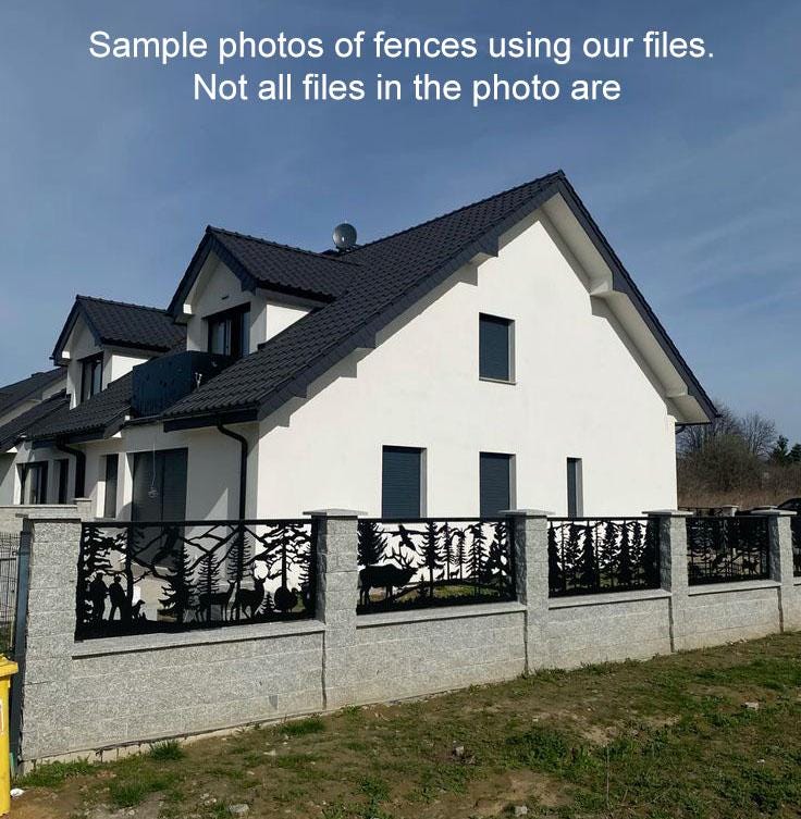 Animals Deer Forest Patern Bear Wolf , Gate- Fence Designs Digital ...