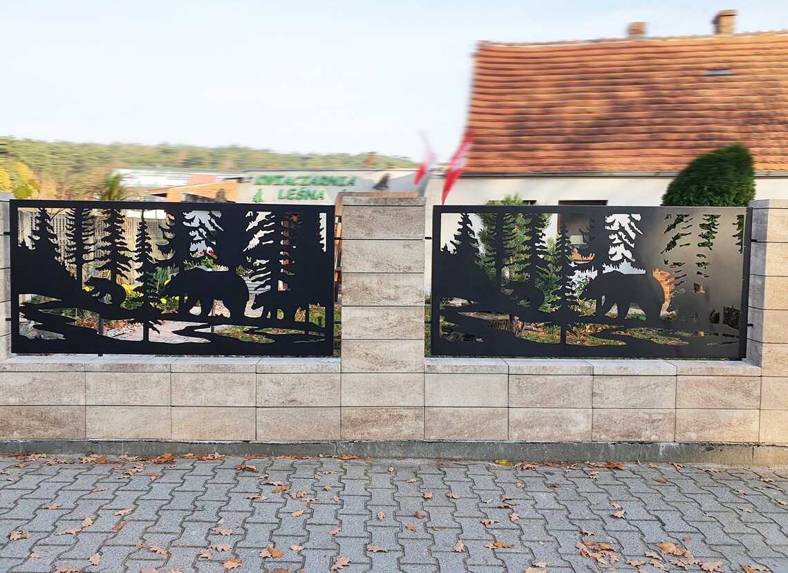 Animals Fish Forest Patern Bear Wolf Gate Fence Designs - Etsy