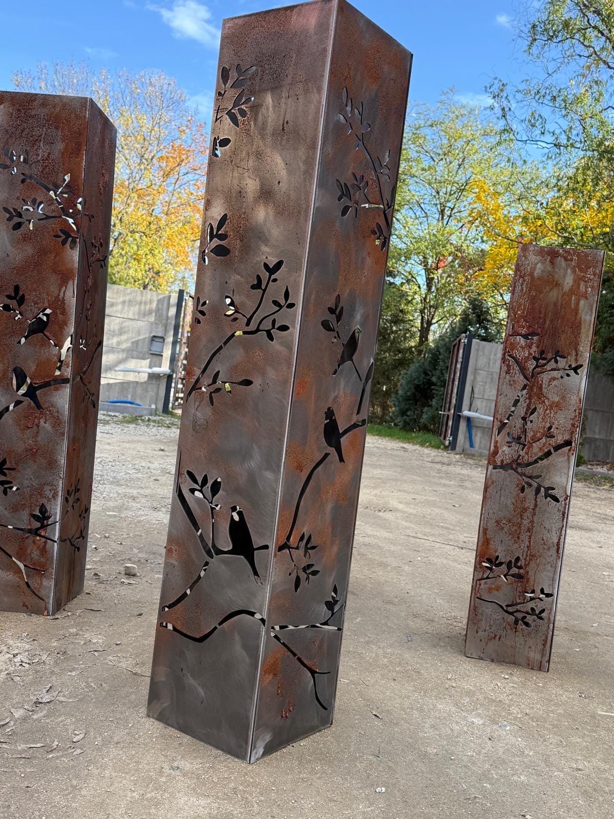 Modern Garden Planter Made of Corten Steel Contemporary Garden Column ...