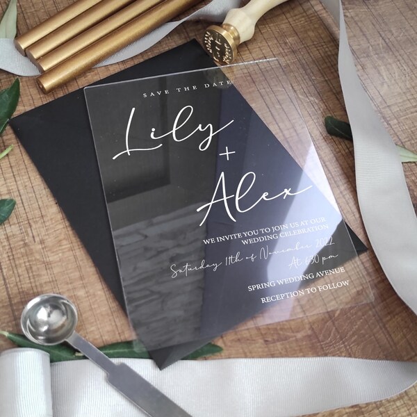 Acrylic Invitation - Etsy