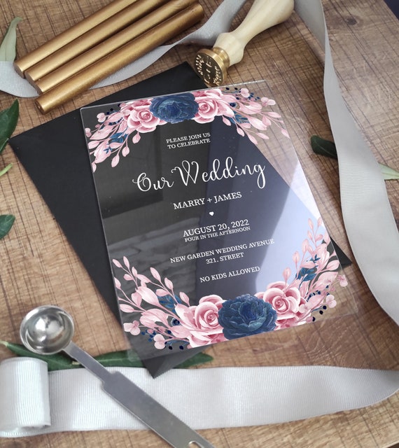 Acrylic Invitation Wedding Invitations Acrylic Wedding - Etsy
