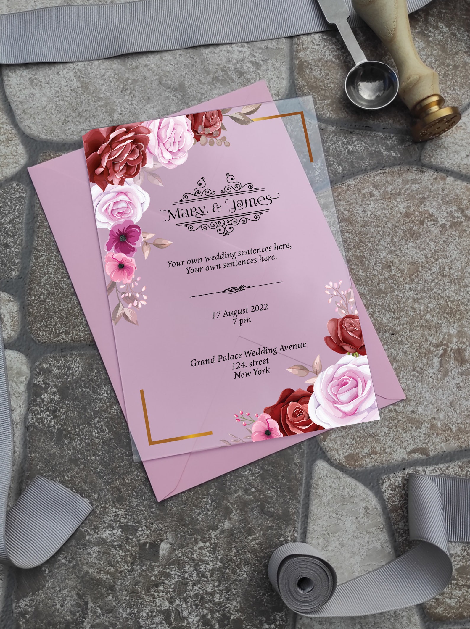 Acrylic Wedding Invitations Acrylic Invitation Rose Invitation - Etsy