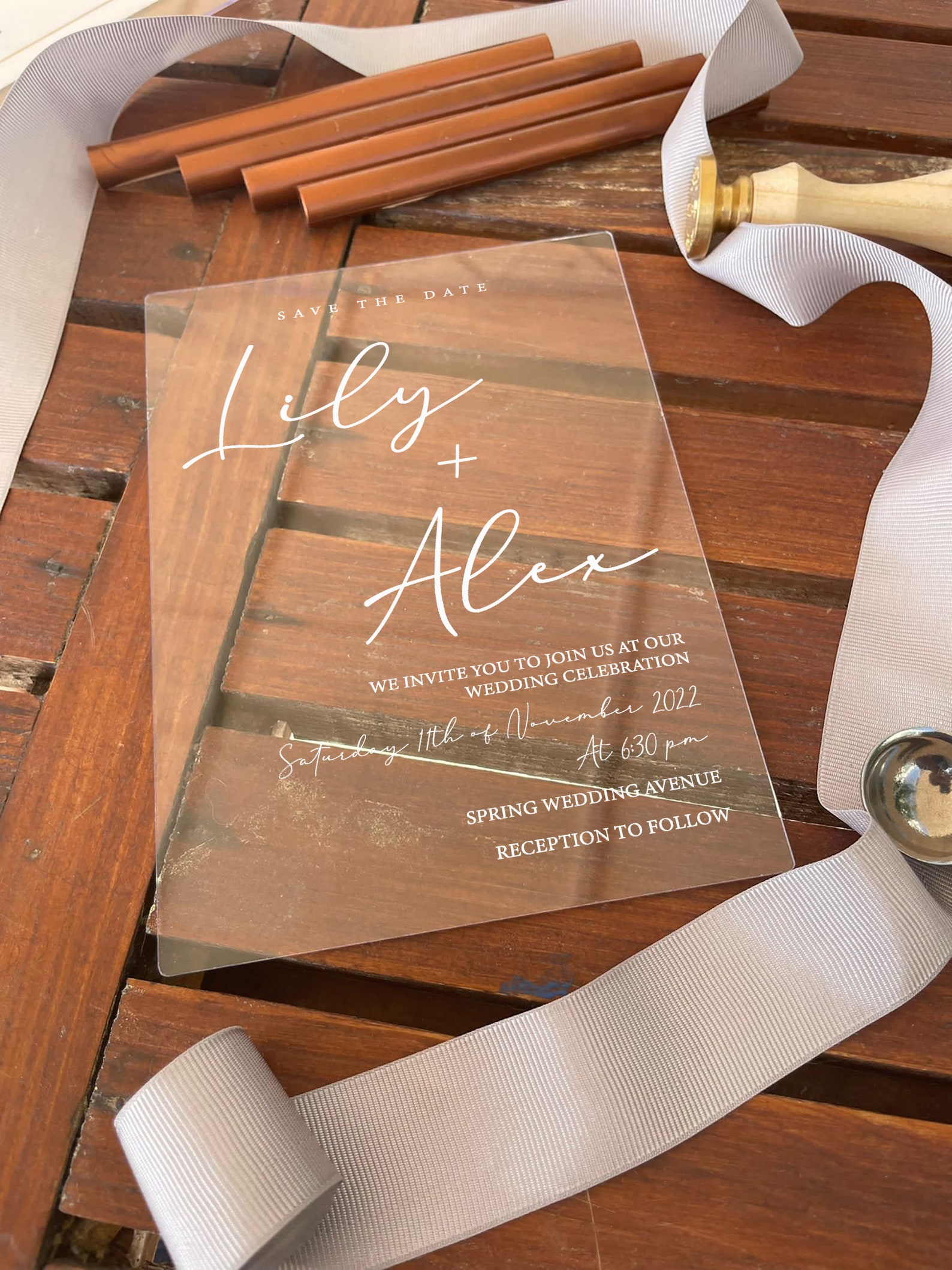 Acrylic Wedding Invitations Acrylic Invitation Wedding Acrylic - Etsy