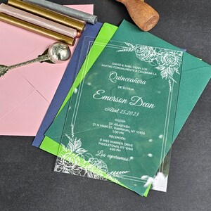 Invitations Quinceanera, Sweet 15 Invitation, Acrylic Quinceanera ...