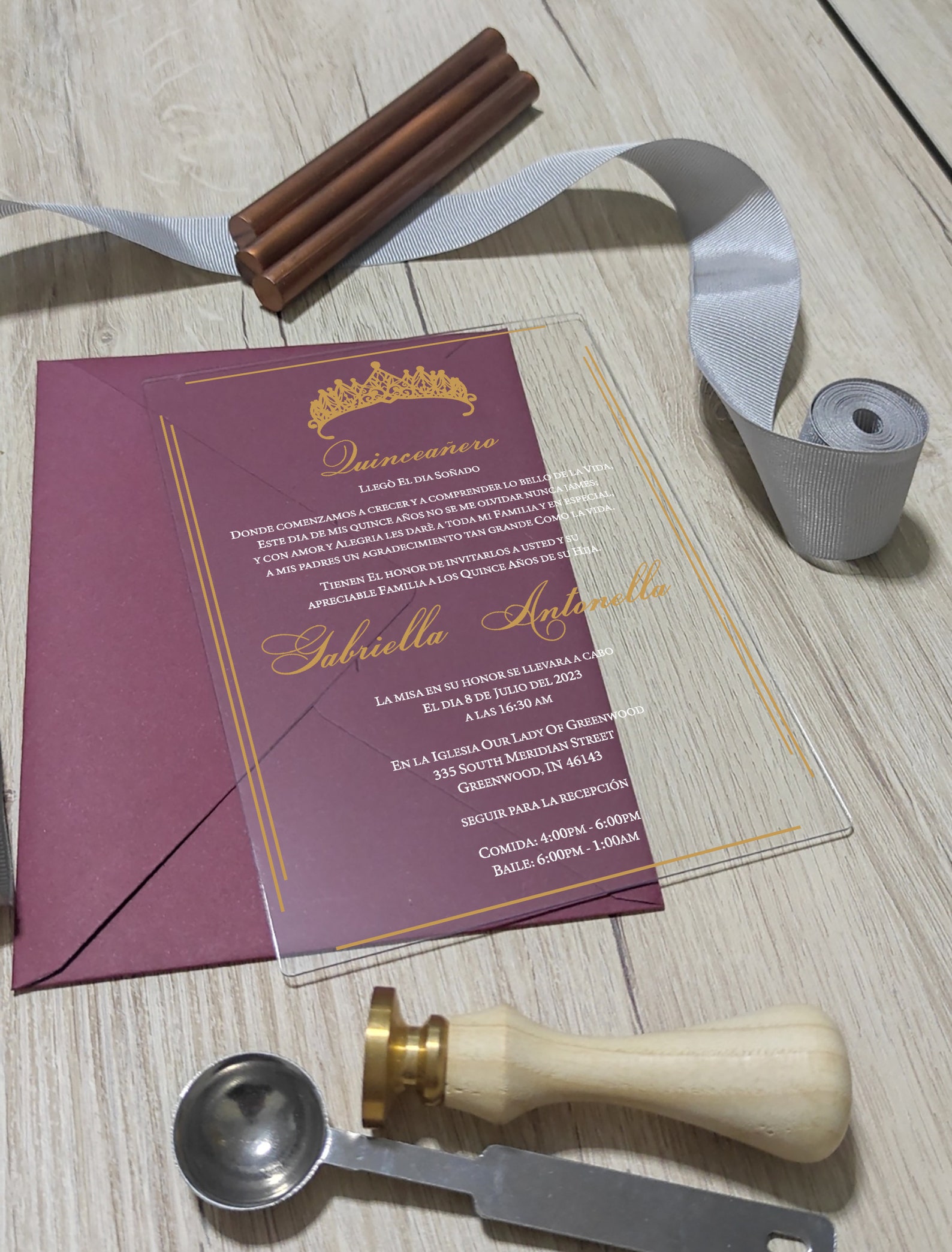 Invitations Quinceanera Sweet 15 Invitation Acrylic - Etsy