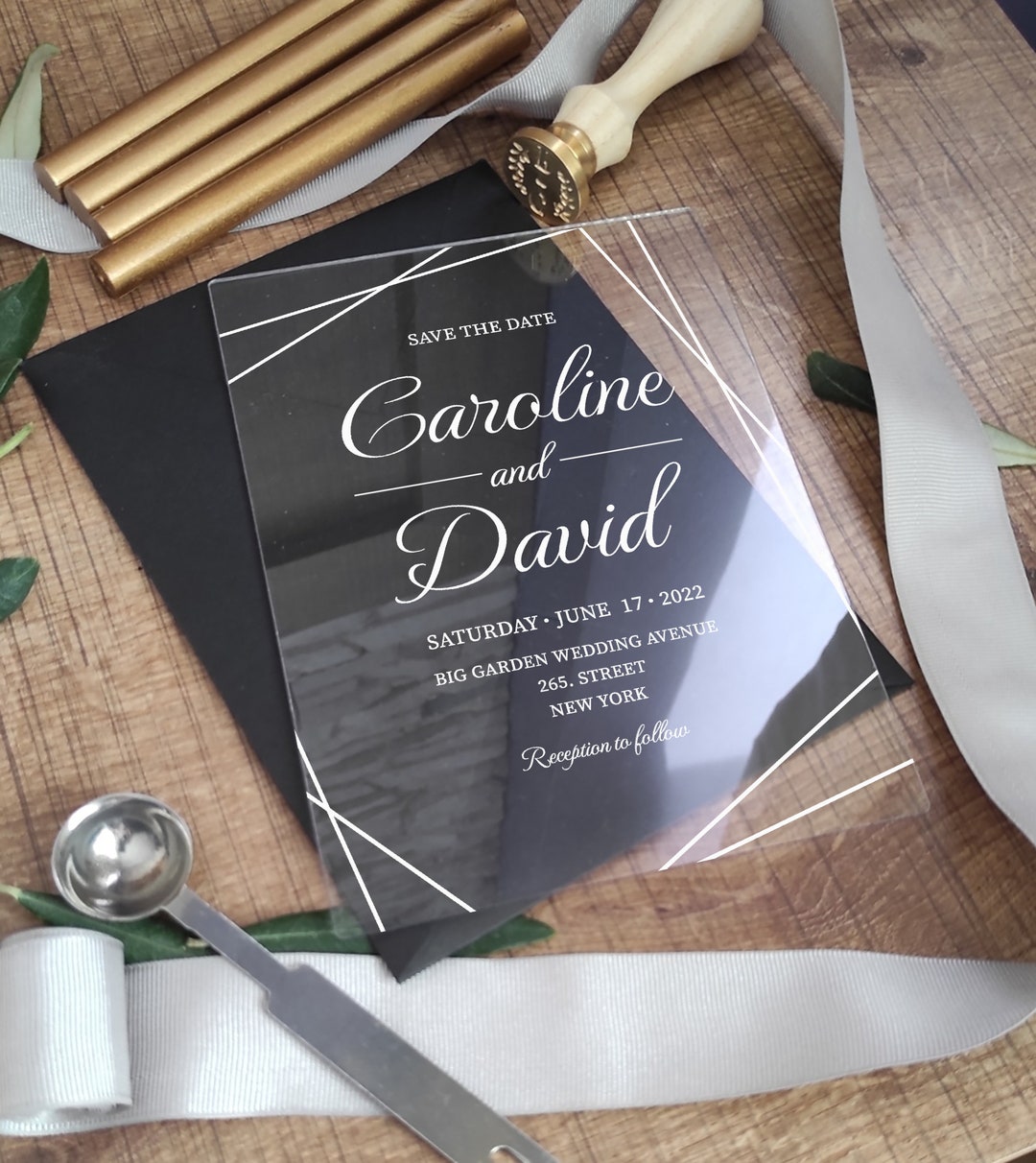 Acylic Wedding Invitations Minimalist Invitation Clear Invitation Lux ...