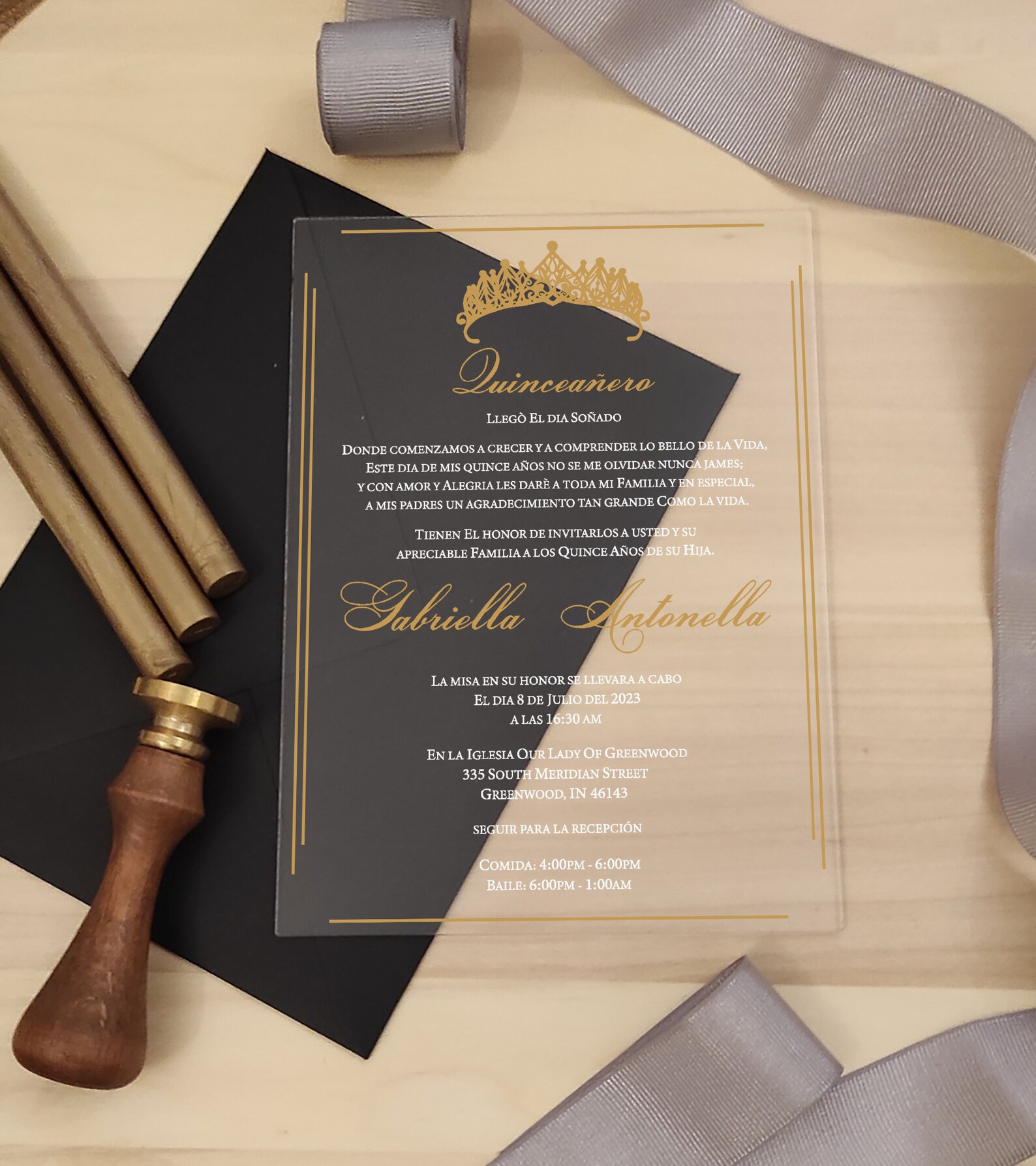 Invitations Quinceanera Sweet 15 Invitation Acrylic - Etsy