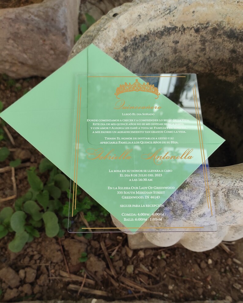 Invitations Quinceanera Sweet 15 Invitation Acrylic - Etsy