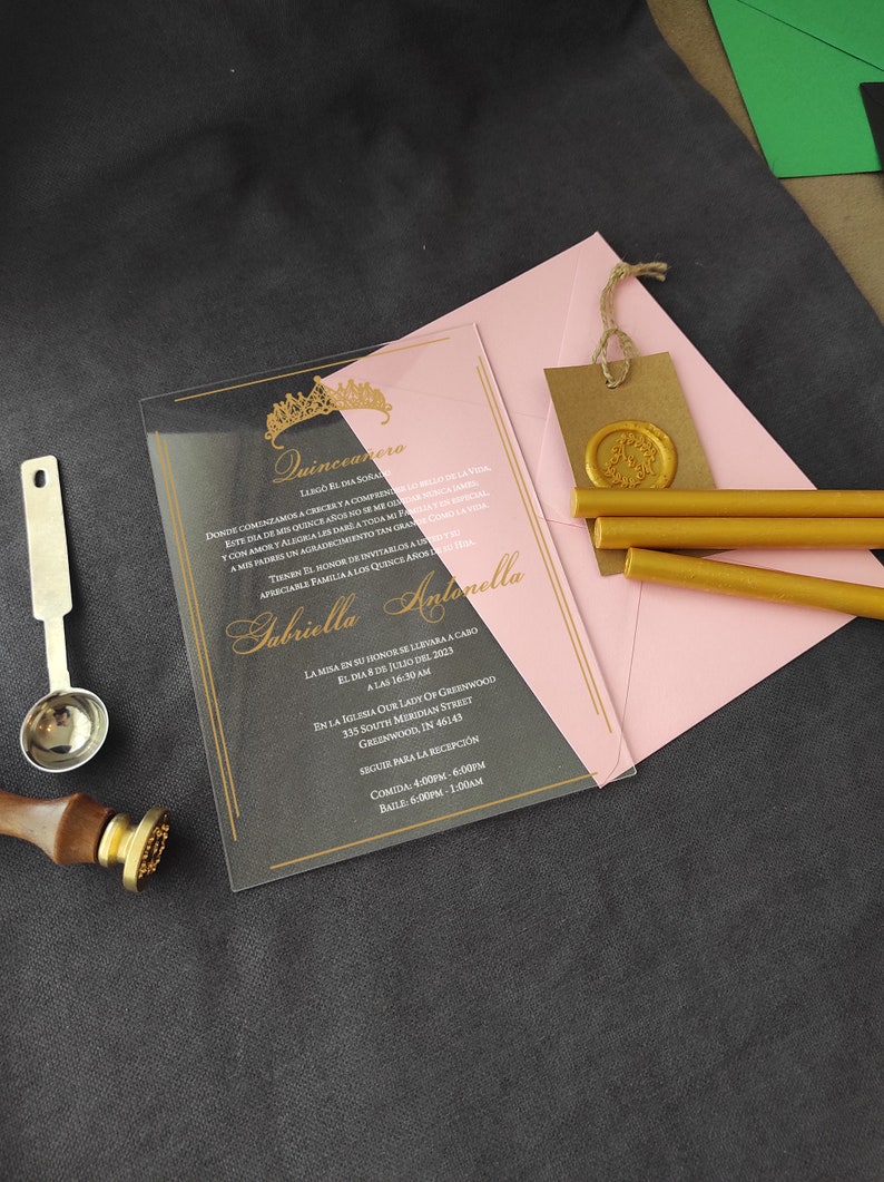 Invitations Quinceanera Sweet 15 Invitation Acrylic - Etsy