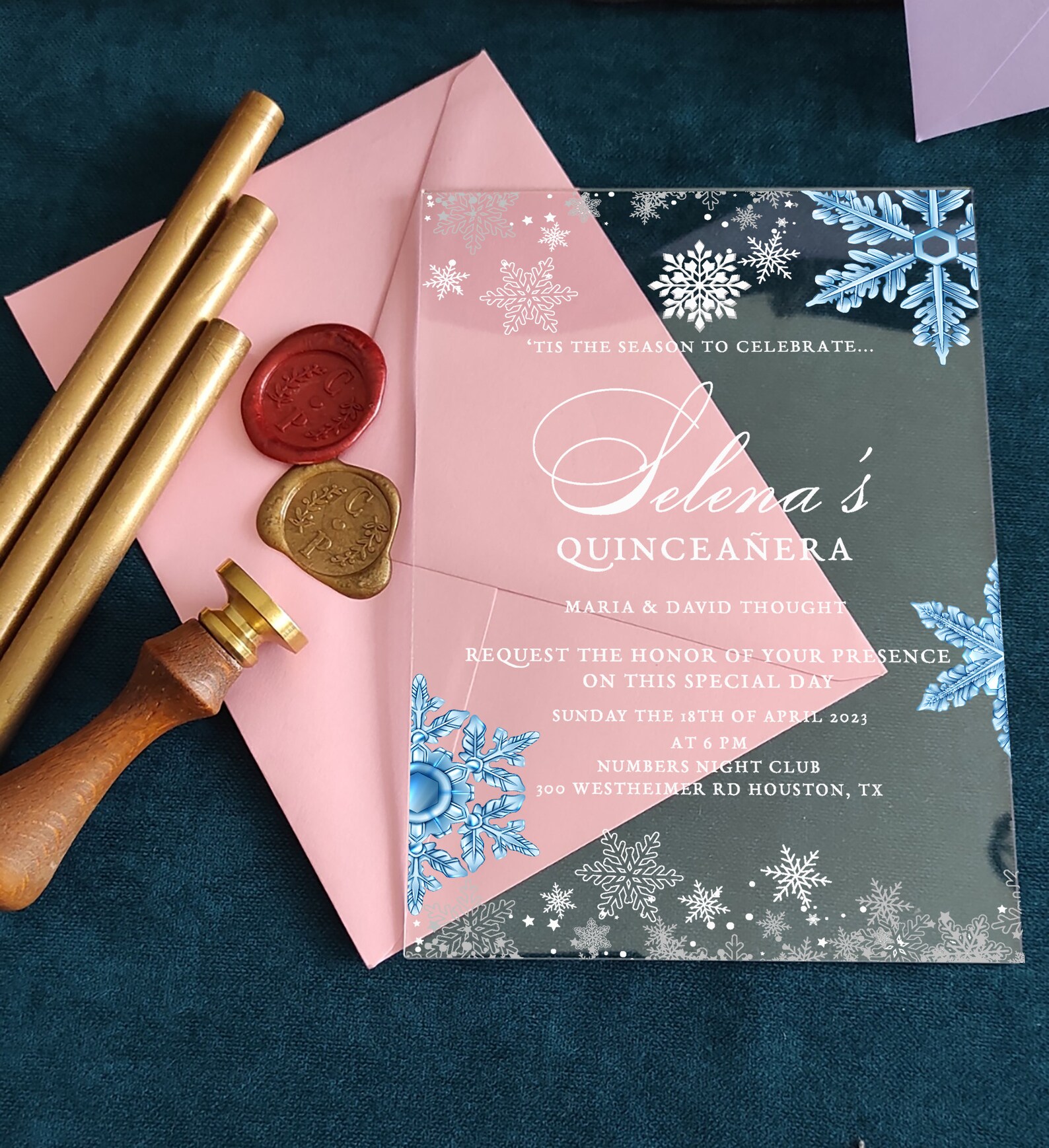 Invitations Quinceanera Sweet 15 Invitation Acrylic - Etsy