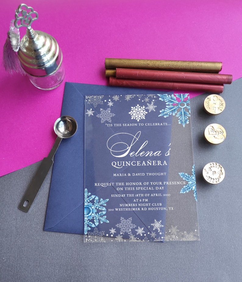Invitations Quinceanera Sweet 15 Invitation Acrylic - Etsy