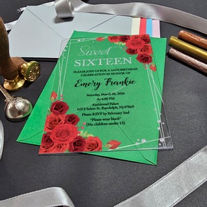 Invitations Quinceanera, Sweet 15 Invitation, Acrylic Quinceanera ...