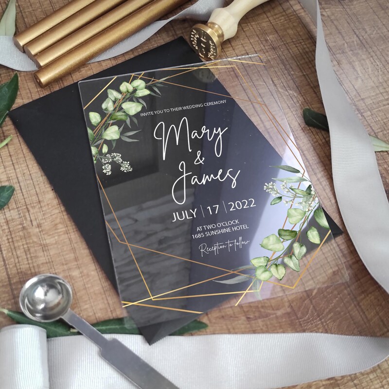 Acrylic Invitation - Etsy