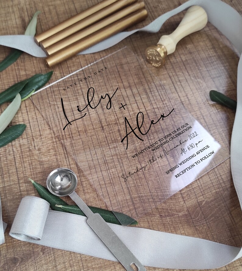 Acrylic Wedding Invitations Acrylic Invitation Wedding Acrylic - Etsy