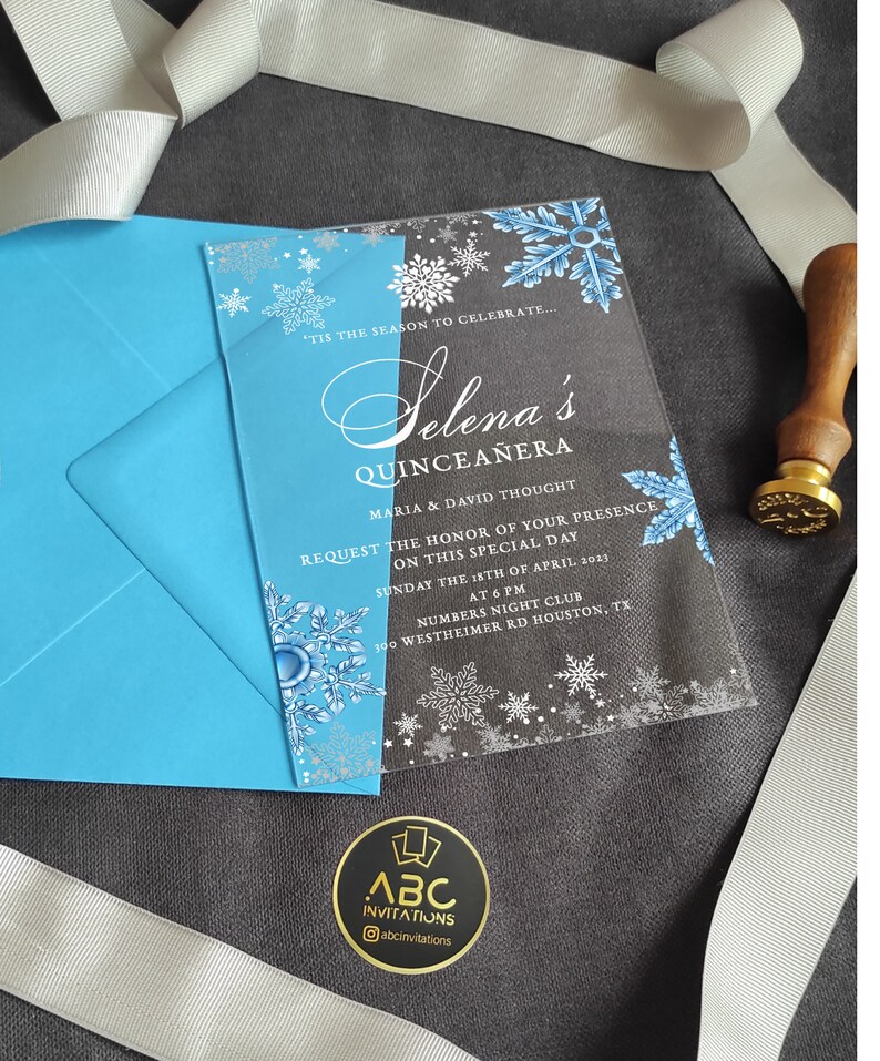 Invitations Quinceanera Sweet 15 Invitation Acrylic - Etsy