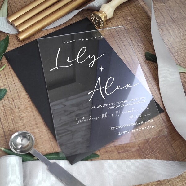 Clear Invitations - Etsy