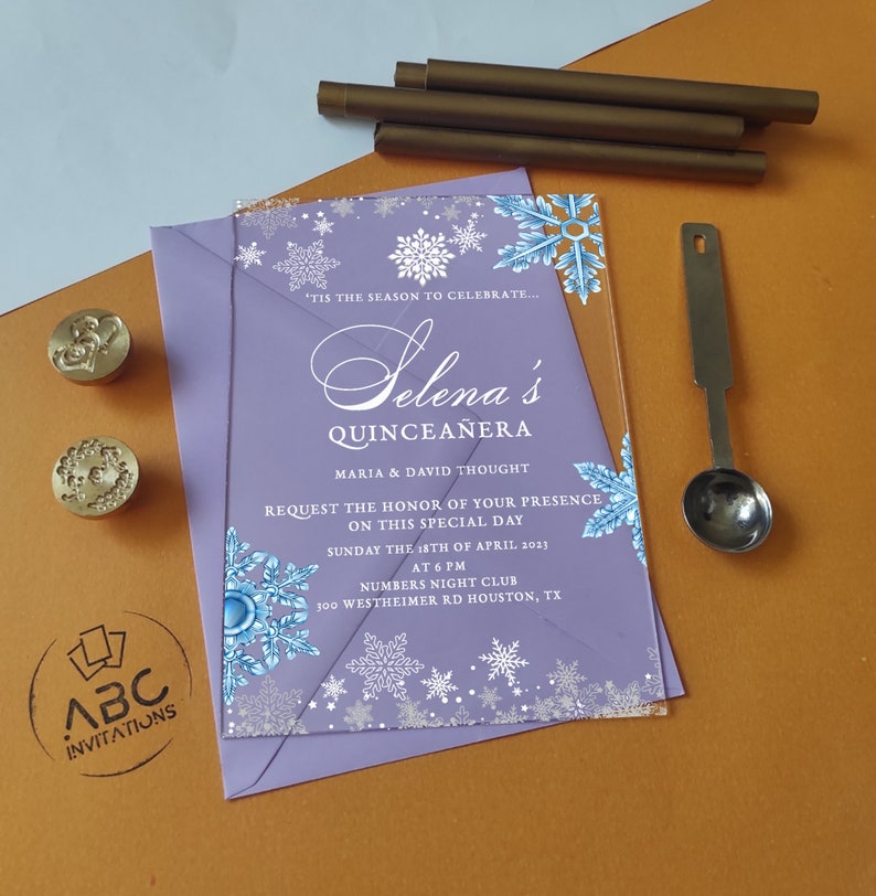 Invitations Quinceanera Sweet 15 Invitation Acrylic - Etsy