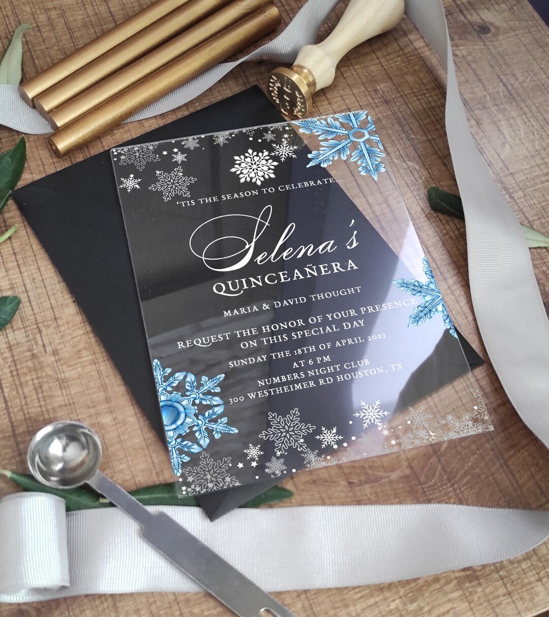 Invitations Quinceanera, Sweet 15 Invitation, Acrylic Quinceanera ...