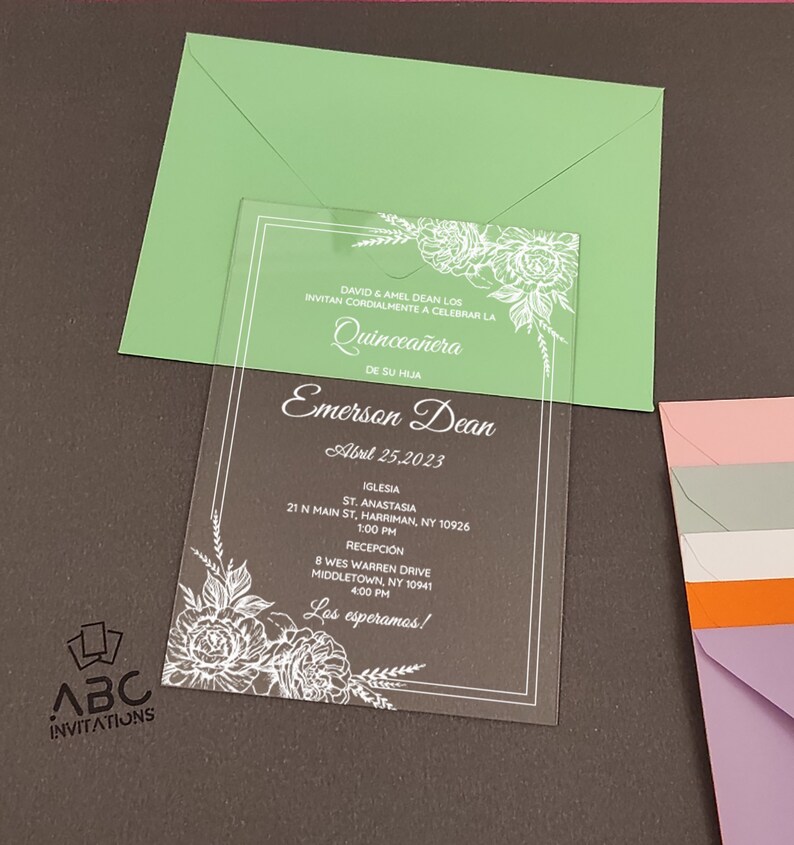 Invitations Quinceanera Sweet 15 Invitation Acrylic - Etsy