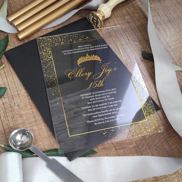 Acrylicwedding Invitation - Etsy