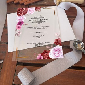 Acrylic Wedding Invitations Acrylic Invitation Rose Invitation - Etsy