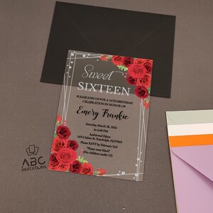 Invitations Quinceanera, Sweet 15 Invitation, Acrylic Quinceanera ...