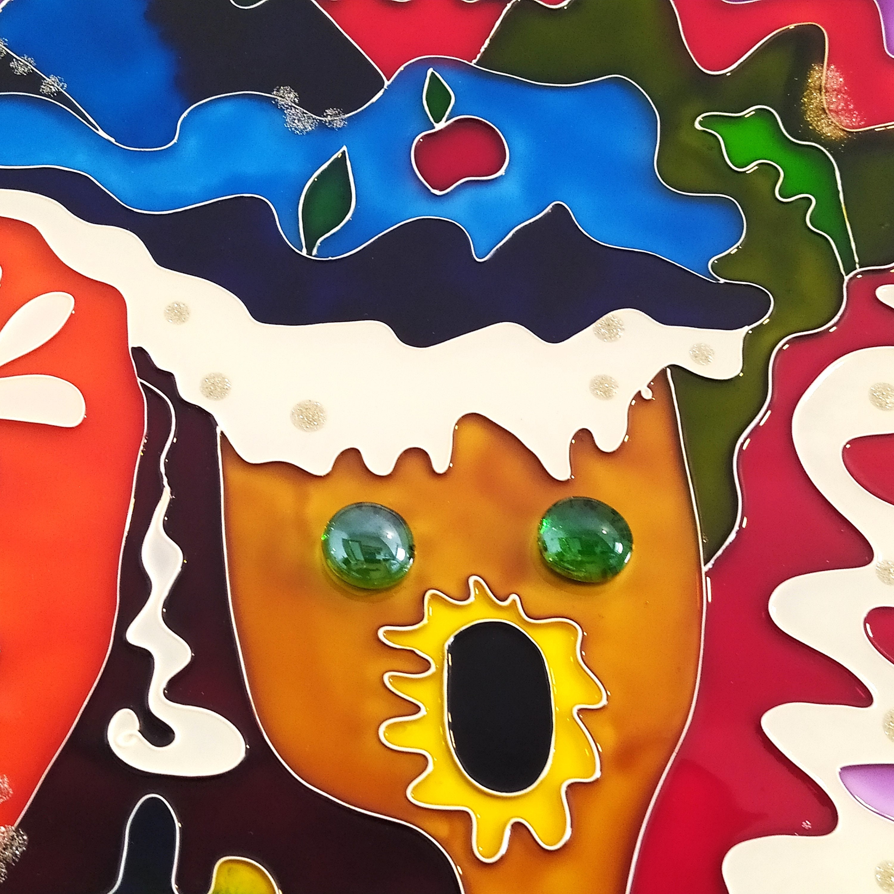 Original Glass Painting nature and Faces. Transparent Colors for Using ...